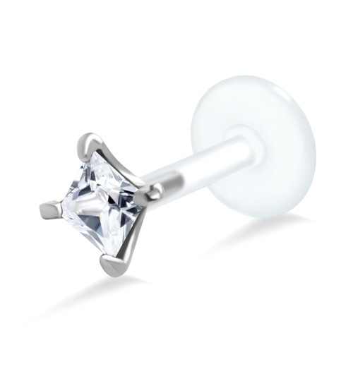 Silver Labrets Push in Piercing